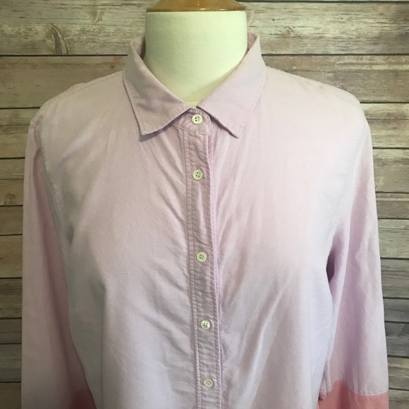J. Crew | Tops | J Crew Boy Shirt Color Block Oxford Pink Orange | Poshmark